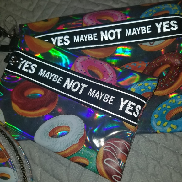 Accessories | Holographic Donut Pouch Set Retro Cute | Poshmark